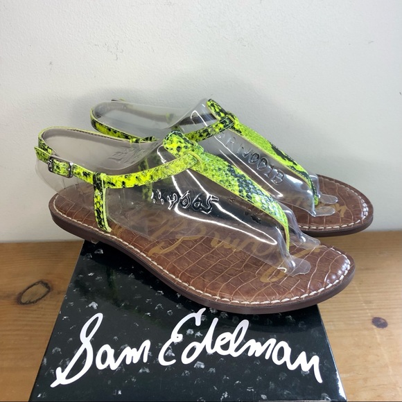 Sam Edelman | Shoes | Nwb Sam Edelman Gigi Neon Yellow Snakeskin ...